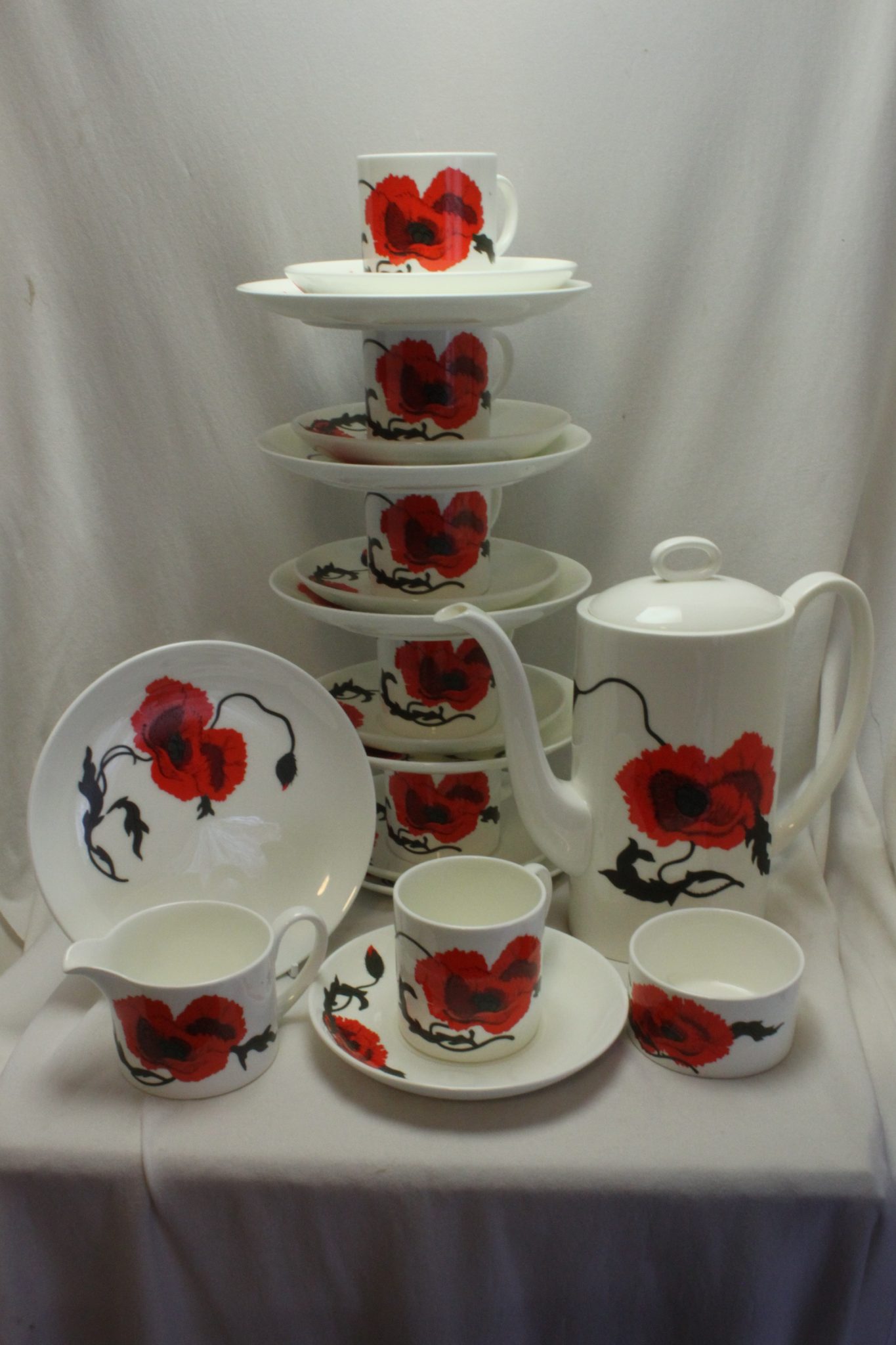 Susie Cooper coffee set Cornpoppy pattern – China Rose Antiques