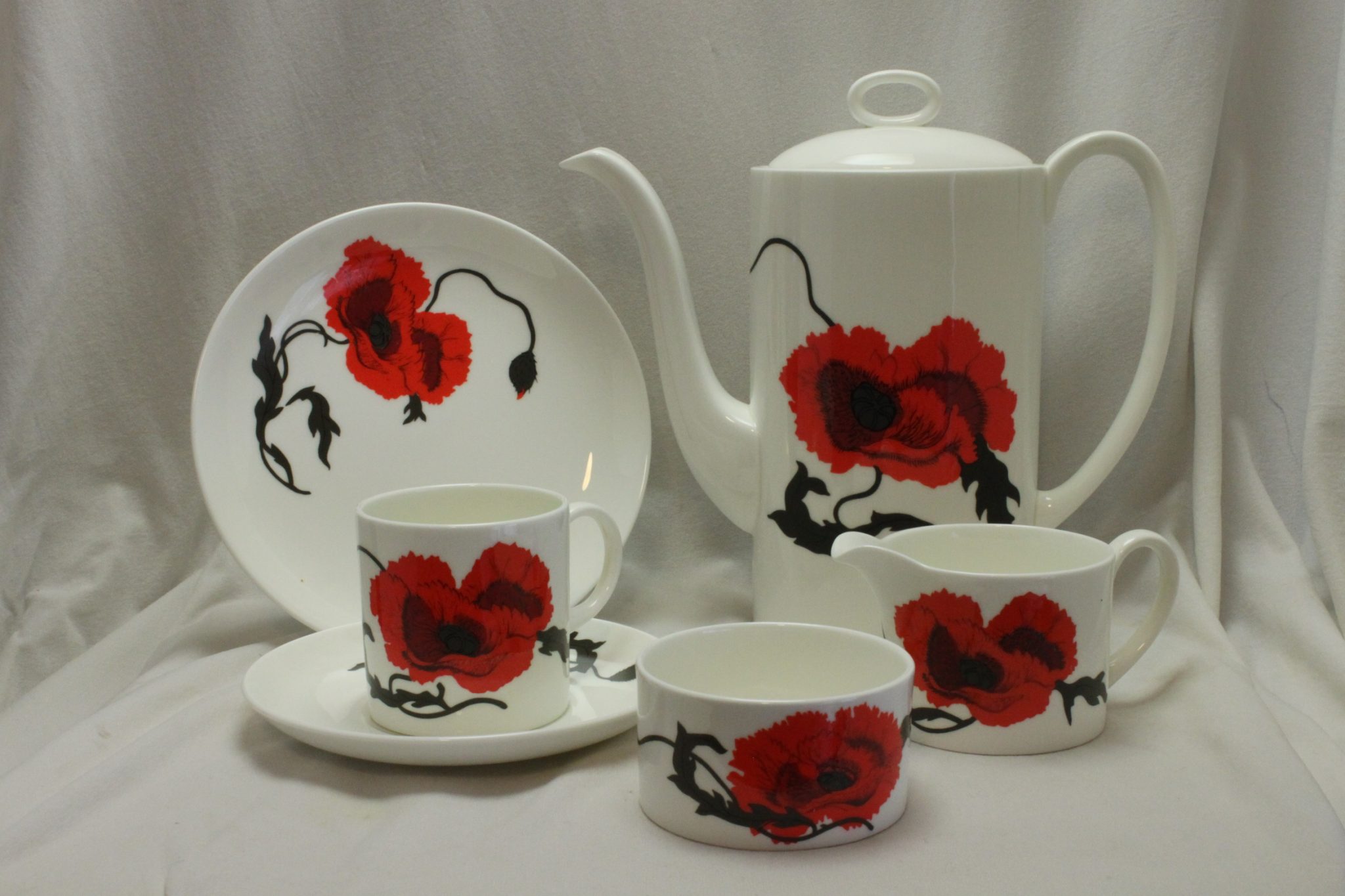 Susie Cooper coffee set Cornpoppy pattern – China Rose Antiques