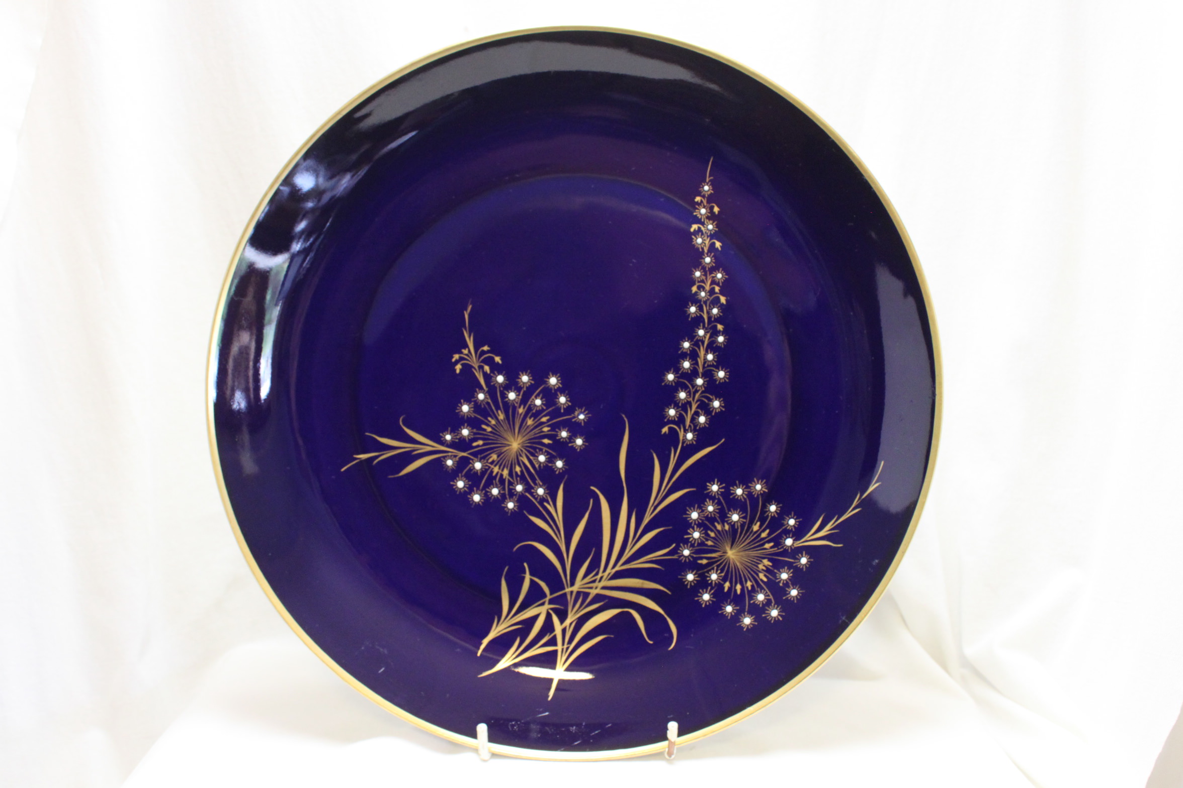 Schumann hand painted cobalt blue charger – China Rose Antiques