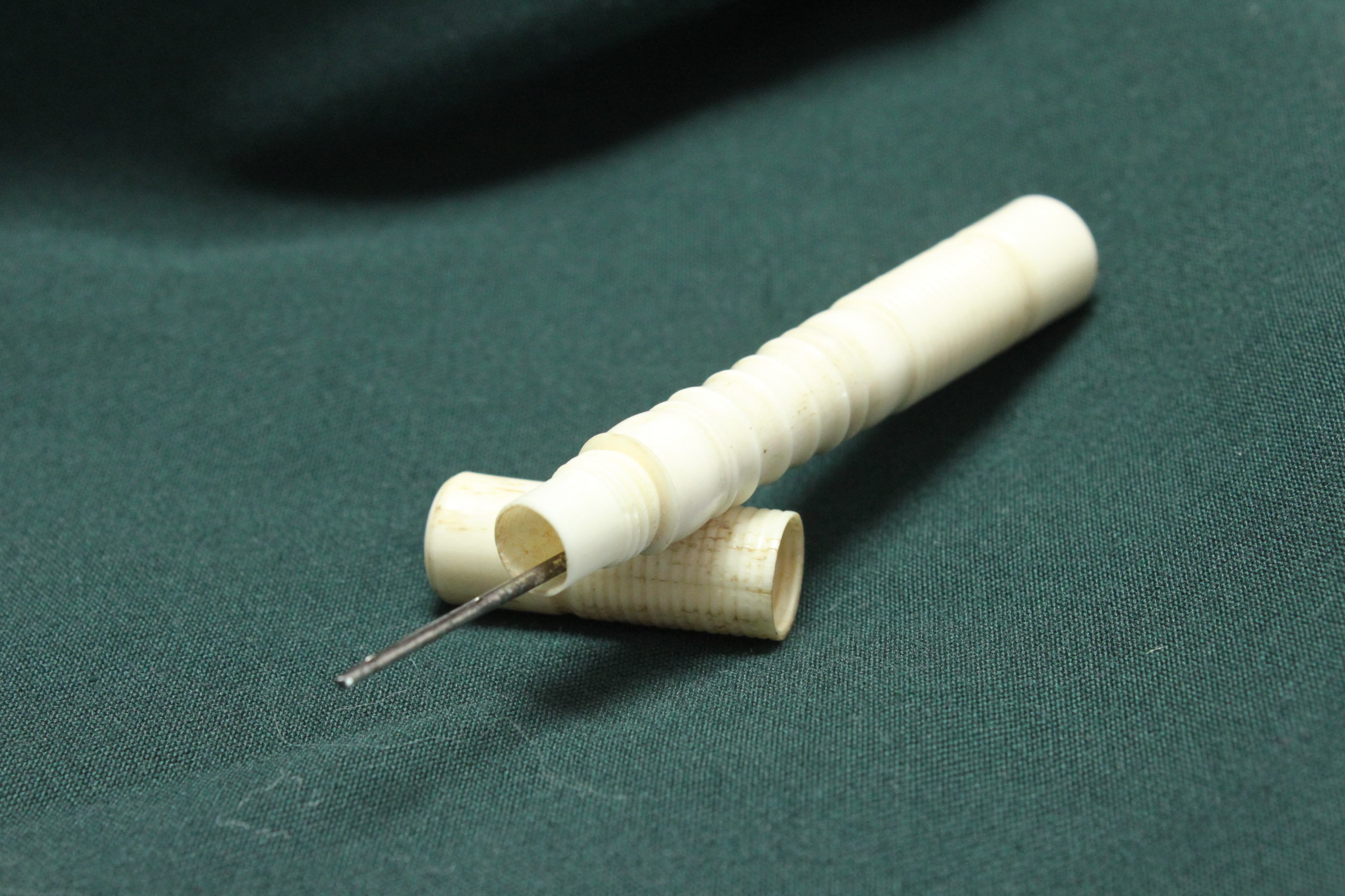 Turned bone needle holder – China Rose Antiques