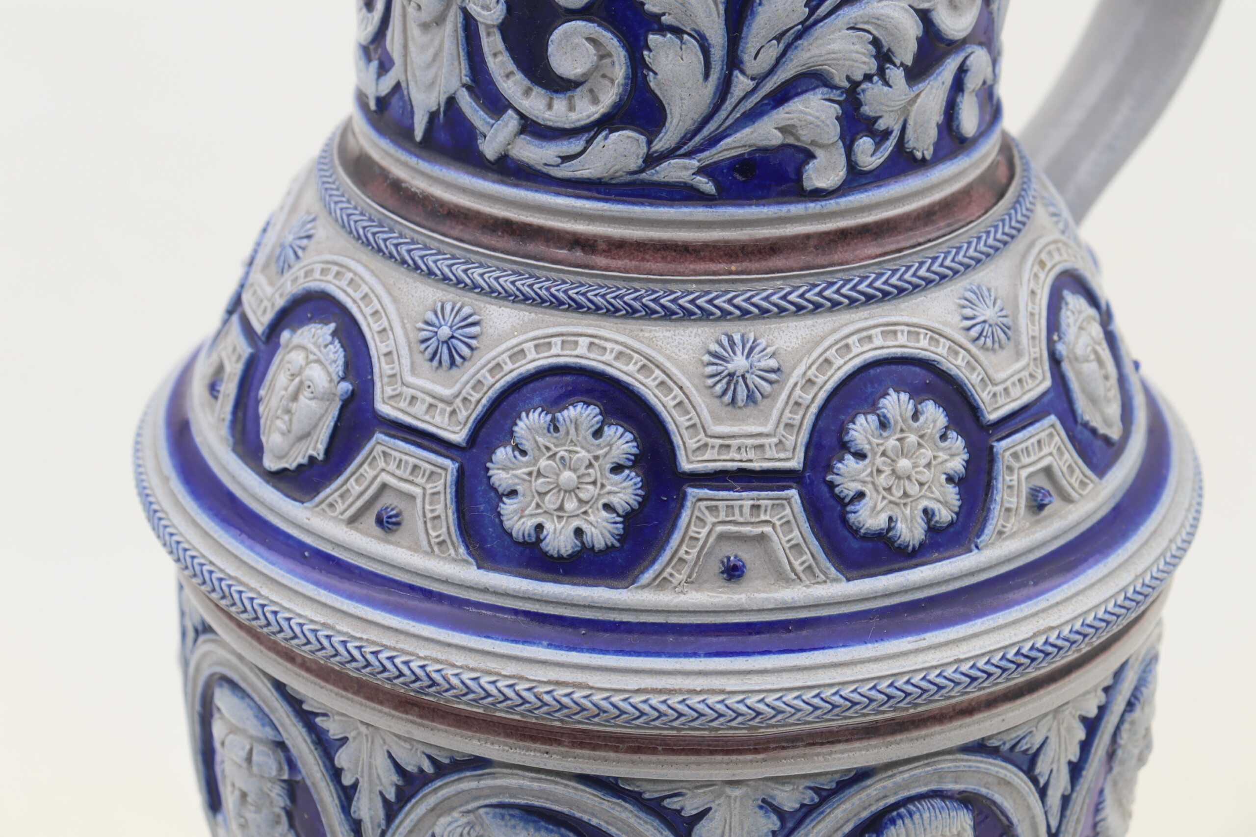 Westerwald stoneware jug with pewter lid – China Rose Antiques